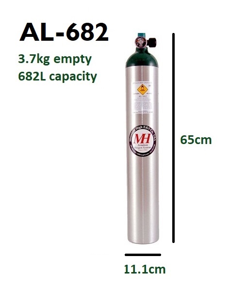 Mountain High AL-682 Aluminium oxygen bottle | Navboys